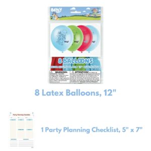 Unique Bluey Balloons Bundle - Bluey Themed Balloons Latex & Foil, with Checklist - Bluey Birthday Decorations, Bluey Party Supplies, Bluey Party Decorations