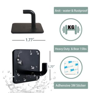 Aobanto Adhesive Wall Hooks 3 Heavy Duty m Hooks for Hanging Towel Hook Shower Door Hooks for Bathroom Kitchen Towel Holder Robe Hange(Black)