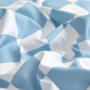 Houseri Plaid Blue and White Duvet Cover Queen Light Blue Checkerboard Bedding Sets Full Size Teen Boys Girls Baby Blue Grid Modern Aqua Blue Buffalo Checkered Duvet Cover Queen Water Blue Bedding