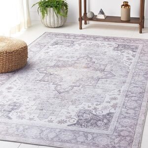 safavieh tucson collection area rug - 3' x 5', sage & ivory, persian medallion design, machine washable ideal for high traffic areas in living room, bedroom, dining (tsn105w-3)