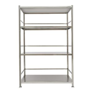 4 Tier Metal Storage Shelves Stainless Steel Storage Racks and Shelving Heavy Duty Metal Shelf Storage Organizer Rack for Kitchen, Garage, Home, Office, Garden