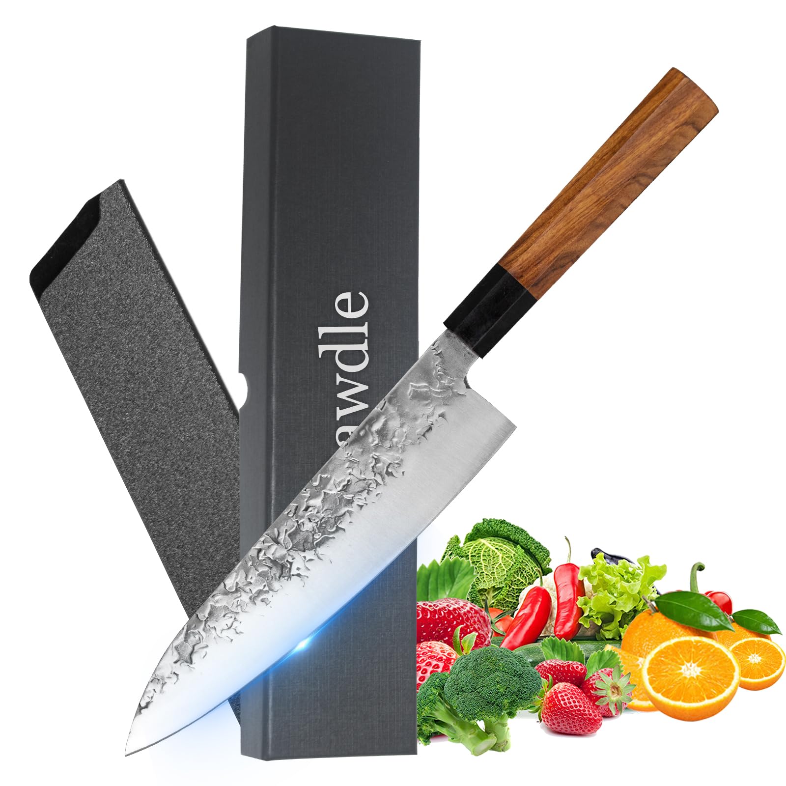 Dawdle 8 inch Chef's Knife Japanese knife High Carbon Stainless Steel Sharp Kitchen knife Cooking Knife Professional Chefs Knife for Kitchen Sushi Knife With Sheath