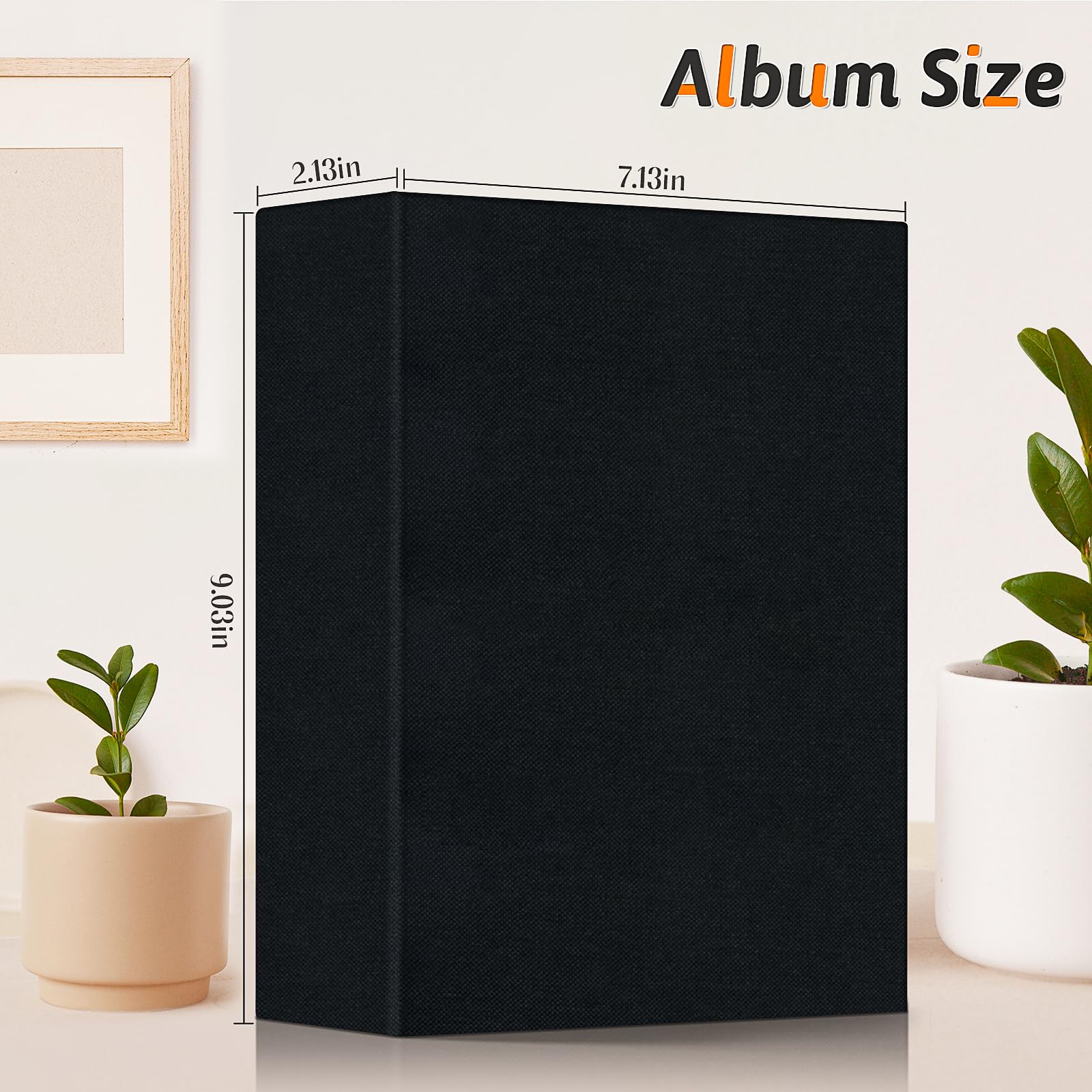 Popotop Photo Album 4x6 200 Pockets for Wedding Gifts,Linen Hardcover Picture Albums for Family Anniversary Baby Vacation Pictures