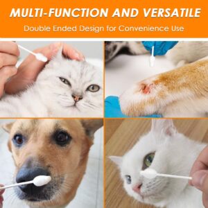 VERCCA Dog Ear Cleaner - Dog Ear Infection Treatment Gourd-Shaped Swabs, Cotton Buds for Dog Cat Ear Cleaner Tool Cotton Sticks Safer Cleaning of Your Pet's Ears Canal