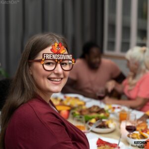 KatchOn, Happy Friendsgiving Glasses - Pack of 12 | Turkey Glasses for Friendsgiving Party Decorations | Thanksgiving Paper Glasses for Friendsgiving Decorations Indoor | Friendsgiving Party Favors