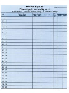 stockchecks patient sign-in label sheets, blue 125 sheets carbonless forms, hipaa compliant