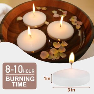 Capaniel 3 inch White Floating Candles, 48 Packs Unscented Floating Candles for Centerpieces-10 Hours Burn Time-3” Floating Tealight Candles for Cylinder Vases, Pool, Wedding, Party, Valentine's Day