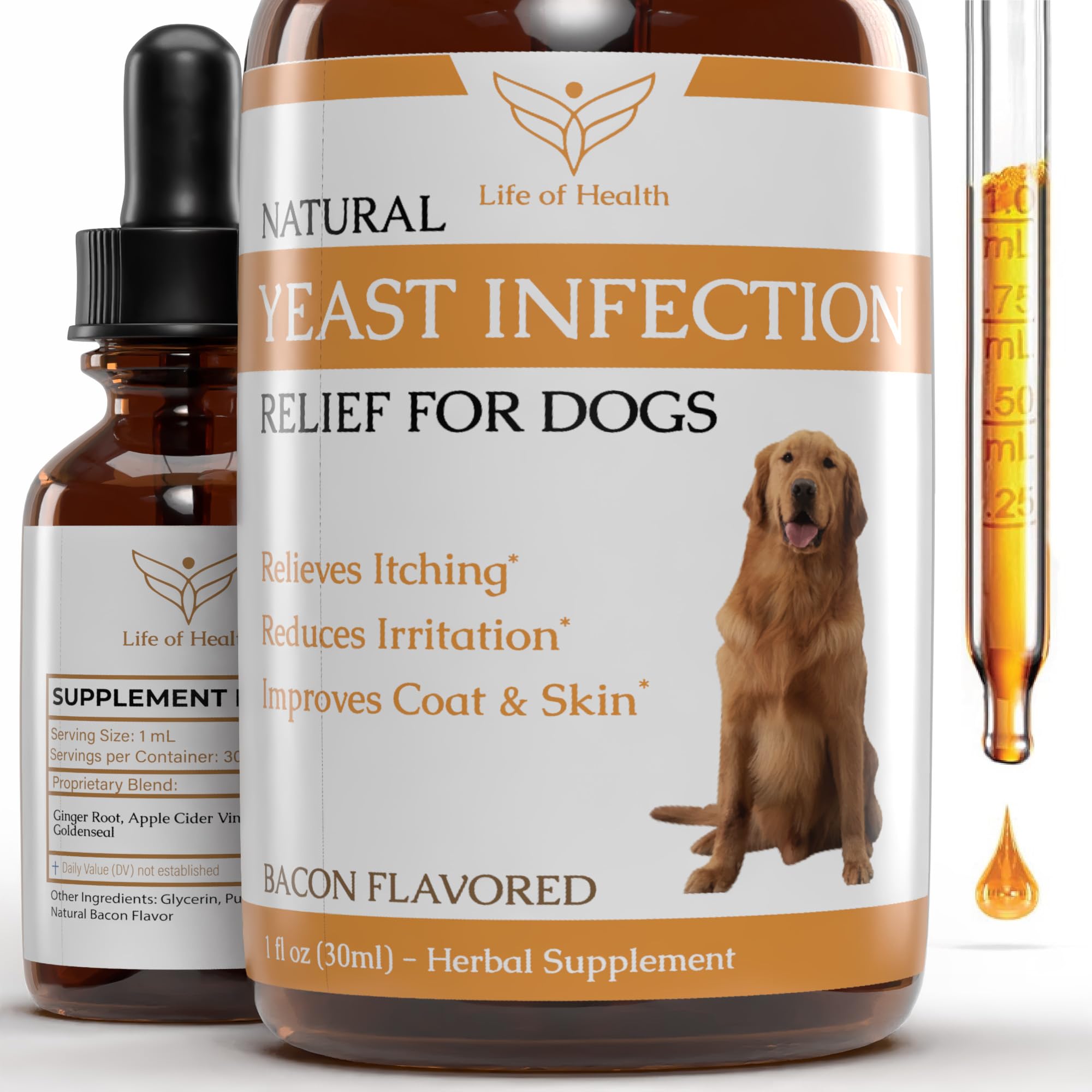 Natural Yeast Infection Treatment for Dogs | Supports Healthy Itch Relief, Inflammation Relief, Allergy Relief & More | Dog Yeast Ear Infection Treatment | Dog Itch Relief | Dog Allergy Relief