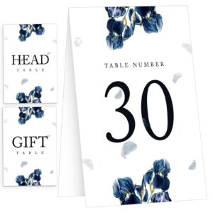 1-30 Table Numbers, Wedding Table Numbers Plus Head Table and Gift Table 32 Pieces, Double Sided Wedding Reception Table Numbers, Wedding Seating Chart, Special Event Table Number Signs 4x6.