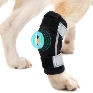 avont dog leg brace for back leg, canine rear ankle hock joint support hind leg compression wrap for torn acl ccl arthritis, dog brace sleeve help recovery from surgery -right(m)