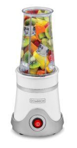 dominion blendmax™ personal blender for shakes and smoothies with 350ml travel cup and lid, juices, heavy-duty portable blender & food processor, white