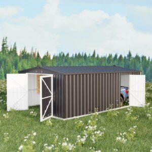 Outdoor Storage Shed 20x13 FT, Multifunctional Large Metal Garden Shed Backyard Utility Carports with 2 Doors and 4 Vents for Car,Truck, Garbage Can,Tool,Lawnmower