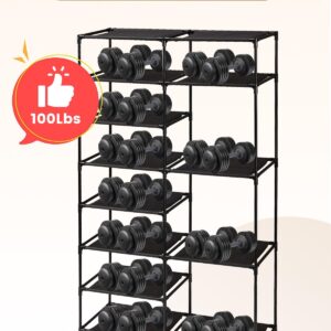 HOUSE AGAIN Shoe Rack Storage Organizer, 8 Tier Tall Shoe Rack,Shoe Holder,Shoe Stand,Free Standing Shoe Shelf for Garage Closet Entryway, 26-30 Pairs Metal Shelf Large Stackable for Boot,Black