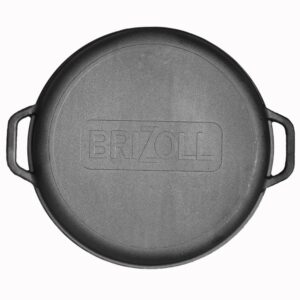 Cast Iron Dutch Oven Brizoll 15.85 Quarts (15L) - Premium Camping Cookware - Cast Iron Cookware Set - Camping Dutch Oven Pot with Lid - Asian Cauldron - Uzbek Kazan Cast Iron - Grill Frying Pan Lid