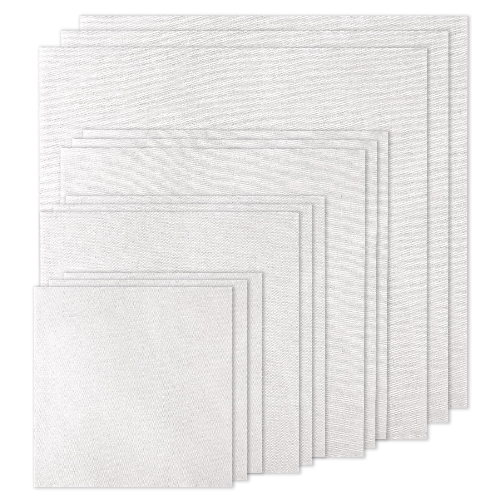 XEmbro 12 PCS White Embroidery Fabric, Pre-Cut Natural Cotton Embroidery Cloth Fabric, 4 Sizes Embroidery Cloth Squares for Embroidery Garment Craft (5.9 to 11.8inch)