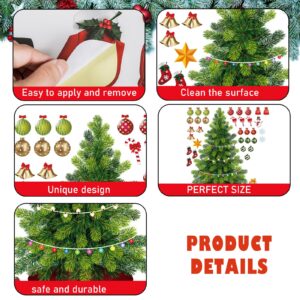 Cholemy 41 Pcs Christmas Tree Wall Sticker 36 x 26.27 Inch Vinyl Christmas Decoration Stickers Removable Xmas Balls Wall Decor Decal for DIY Art Window Living Room Bedroom Nursery School Cafe Hotel