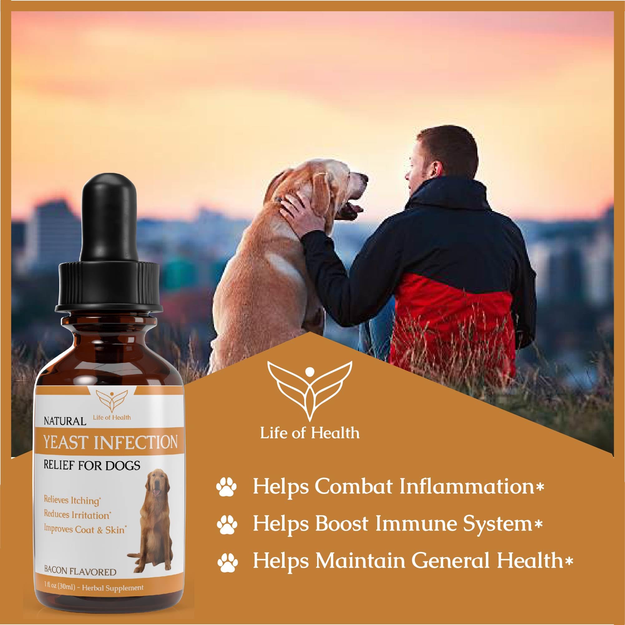 Natural Yeast Infection Treatment for Dogs | Supports Healthy Itch Relief, Inflammation Relief, Allergy Relief & More | Dog Yeast Ear Infection Treatment | Dog Itch Relief | Dog Allergy Relief