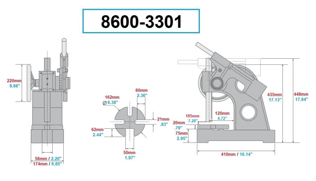 HHIP 8600-3055 3 Ton Ratchet Type Arbor Press with Mulit Gage