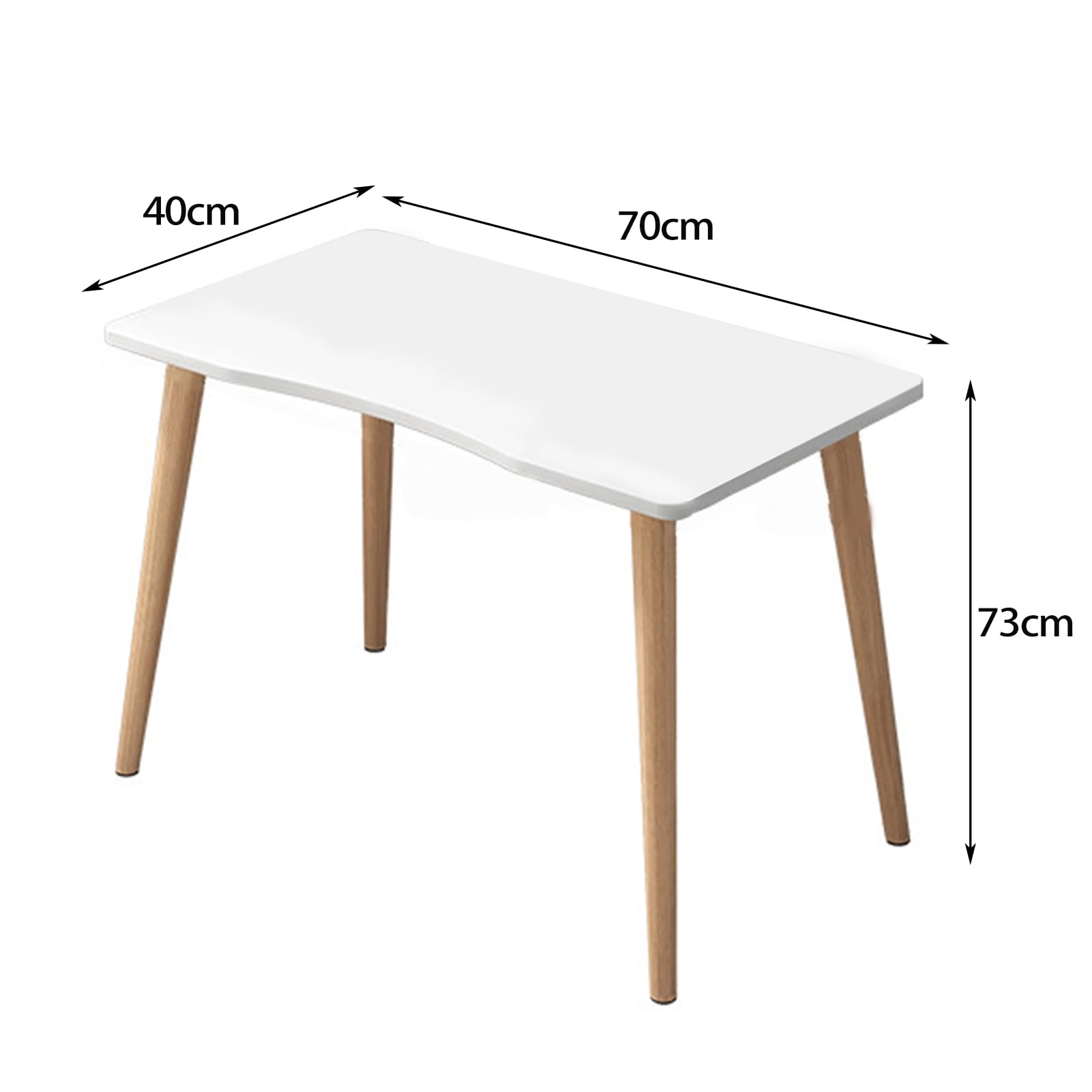 Modern Computer Desk, Spacious Thickened Work Writing Desk, White Solid Wood PC Work Writing Table, Simple Student Study Table for Bedroom Home Office Writing Desk White