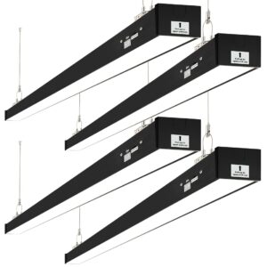 dakason 8ft led linear light, 8foot led shop lights 100/80/60w 3/4/5000k cct selectable, commercial 8feet strip lighting fixture for office garage warehouse market, flush mount suspended etl 4 pack