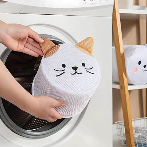 LEACIEN Bra Washing Bags for Laundry,Bras Laundry Bag for Washing Machine Delicate Wash Bag for Underwear,Lingerie,Socks,Undershirt (Cat Set+Cat Set)