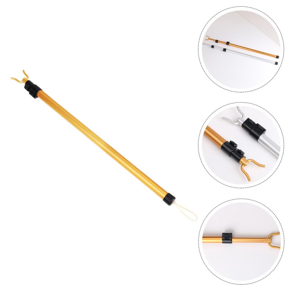 Cabilock Reach Hook Clothes Pole Reach Stick Retractable Long Reach Stick Closet Pole Clothesline Pole Hooks Telescoping Garment Pole for Closet Shelf Reaching