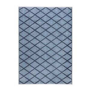 town & country everyday rein solid diamond everwash™ washable area rug with non-slip backing, pet friendly rug, blue, 6'6"x9'6"