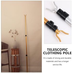 Cabilock Reach Hook Clothes Pole Reach Stick Retractable Long Reach Stick Closet Pole Clothesline Pole Hooks Telescoping Garment Pole for Closet Shelf Reaching