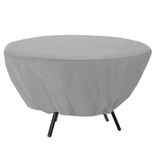 round garden table cover, waterproof round patio table cover, 50''d x 23''h, dustproof patio furniture covers tear-resistant for outdoor furniture(grey)