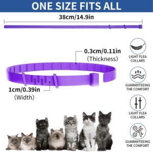 4 Pack Flea Collar for Cats, 32 Months Flea and Tick Prevention for Cats, Waterproof Cat Flea Collar, Natural Cat Flea and Tick Treatment, Adjustable Flea and Tick Collar for Cats Kittens(Grey&Purple)