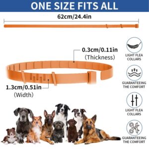 4 Pack Flea Collar for Dogs, 32 Months Flea and Tick Prevention for Dogs, Adjustable Flea and Tick Collar for Dogs Puppies, Waterproof Dog Flea Collar, Natural Dog Flea and Tick Treatment(Pink&Orange)