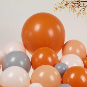 Neutral burnt orange balloon arch kit 130pcs with double stuffed Terracotta orange cream peach gray Balloons for autumn Baby Shower fall Birthday Boho Wedding bride to be decorations