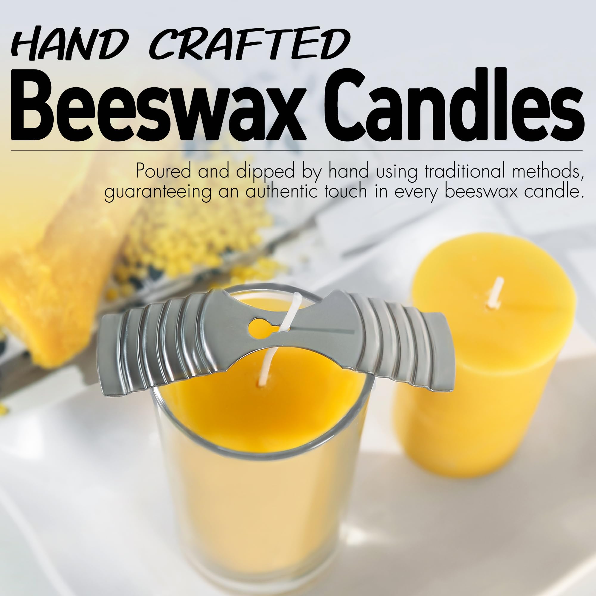 Natural Beeswax Pillar Candles 4 Packs, 140 Hours Burn Time, 100% Pure Beeswax Candles for Emergency Prayer Home Deco, Bees Wax Candles for Relax, Smokeless & Dripless [2x4 inch]