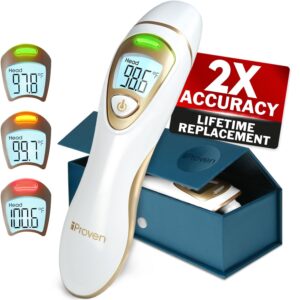 iprovèn pro series | non-touch forehead thermometer with ear function | fsa hsa eligible | superior accuracy for adults, kids, babies | premium digital thermometer for adults and all ages