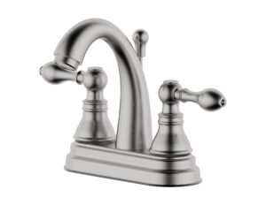 derengge brushed nickel bathroom faucet 4 inch bathroom sink fucet with pop-up drain,two handle lavatory faucet for 3 hole installation,wf-8008tb-bn