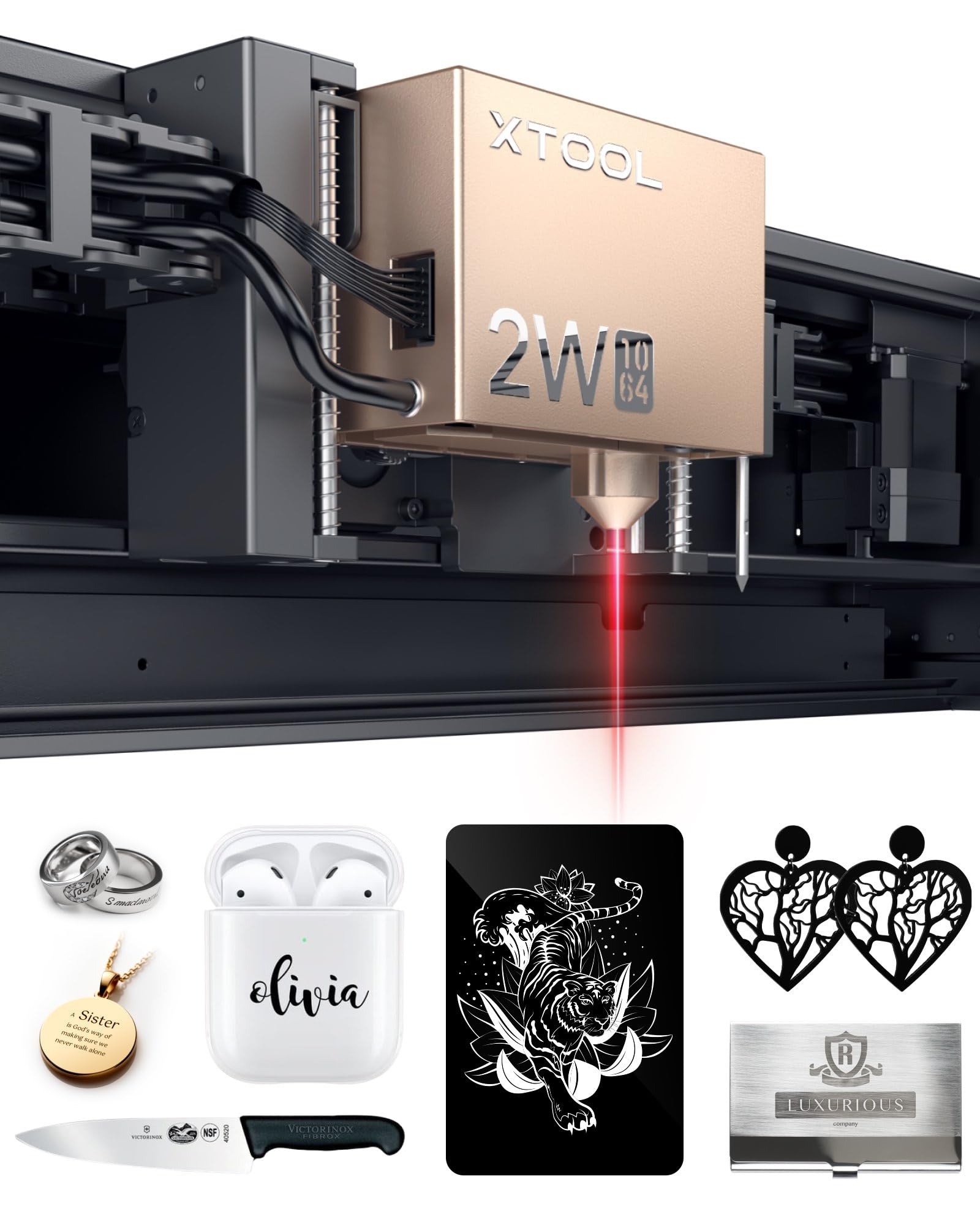 xTool S1 1064nm Infrared Laser Module for xTool S1 Laser Engraver, Laser Module Laser Output 2W (2000mW) Engraving on Metal, Plastic, Acrylic Materials, Ideal for Jewelry, Gift Making