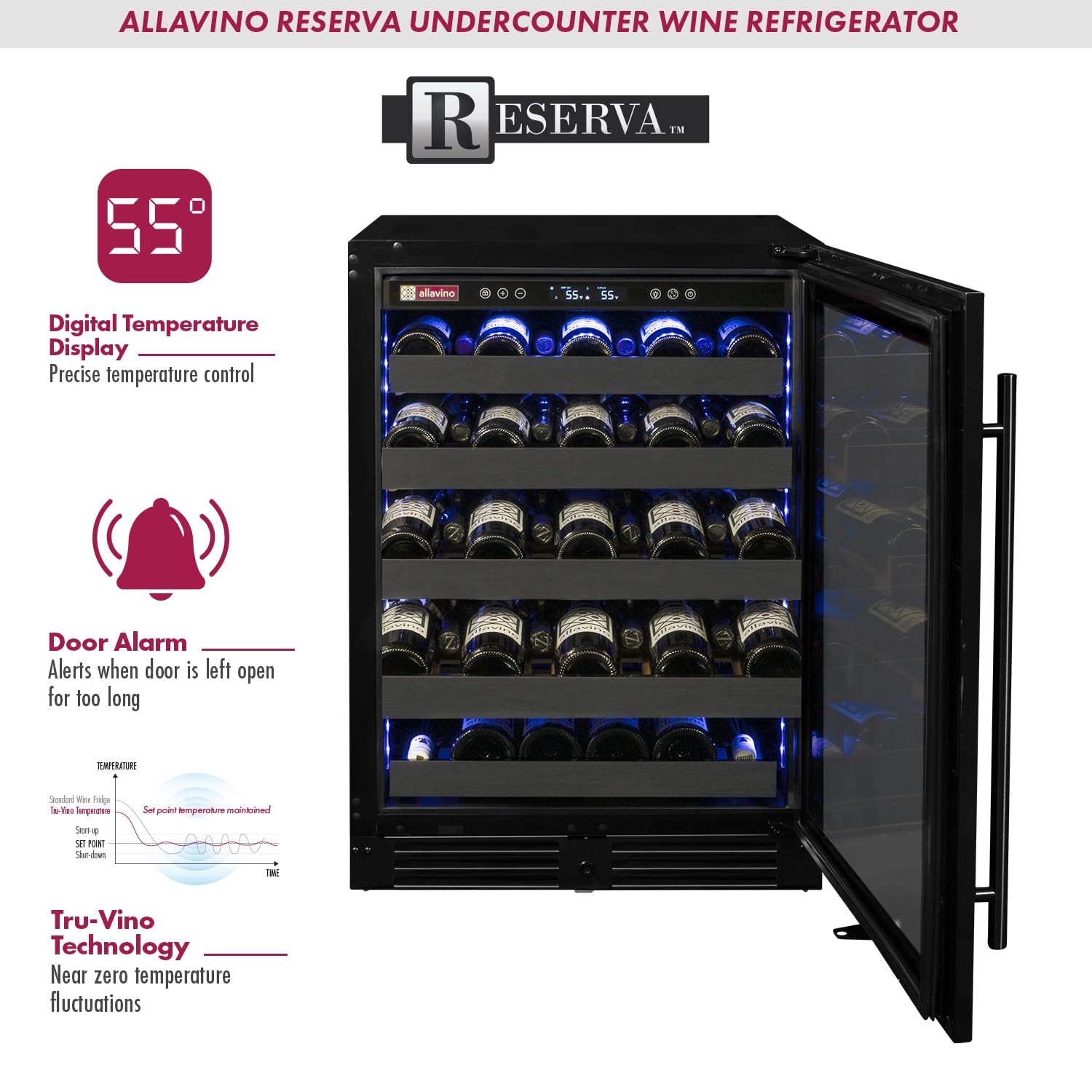 Allavino 2X-BDW5034S-1BS Wine Refrigerator, 2 Zone, French Door (2 Units)