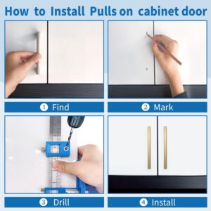 King&Charles Cabinet Hardware Jig, Cabinet Handle Jig with Point Wood Drils Bits, Cabinet Jig for Handles and Pulls on Drawers/Cabinets/Doors, Cabinet Hardware Template Tool Set.