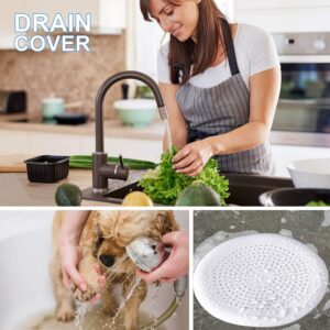 4 Pack Drain Hair Catcher, Hair Catcher Shower Drain, Sink Drain Strainer, Shower Drain Cover Hair Catcher Stopper, Shower Drain Protector Sink Strainer with Suction Cups for Bathroom/Kitchen/Bathtub