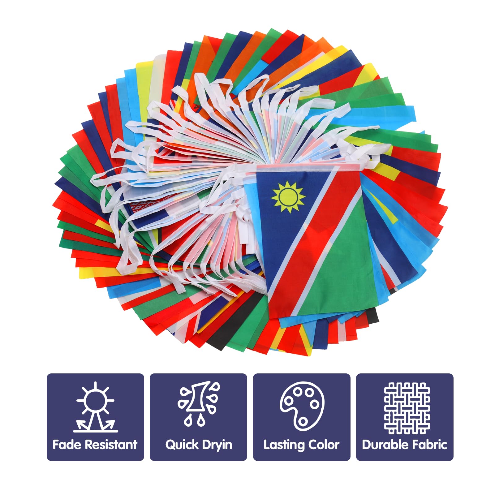 100 Countries String Flag, 82 ft International Flags Bunting Banner, World Flag Banner Decoration for School, Sports Events, Grand Opening, Party