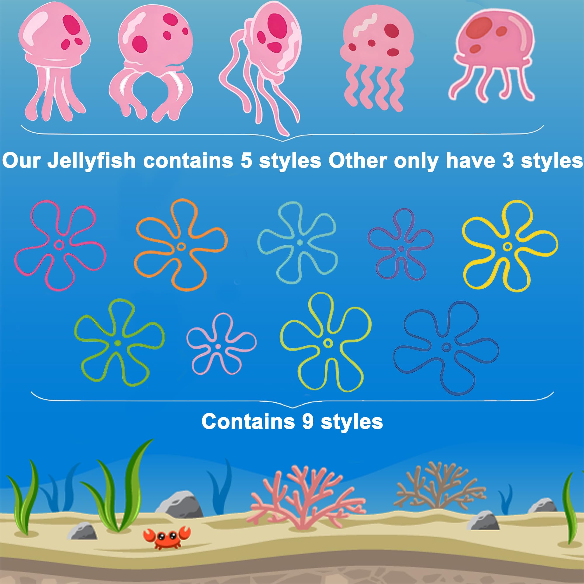 Jellyfish Bubbles Wall Stickers Under The Sea Ocean Wall Decals Bedroom Bathroom Baby Nursery Wall Decor Birthday Party Backdrop for Boys Girls