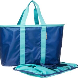 CleverMade SnapBasket 30L Collapsible Tote - Navy/Teal, Pack of 2