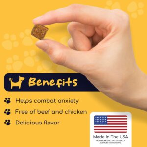 Calming Chews for Dogs with Melatonin - 60 Delicious Soft Treats for Dog Anxiety Relief for Large and Small Dogs - Peanut Butter Flavor - Includes Chamomile, Thiamine, L-Tryptophan