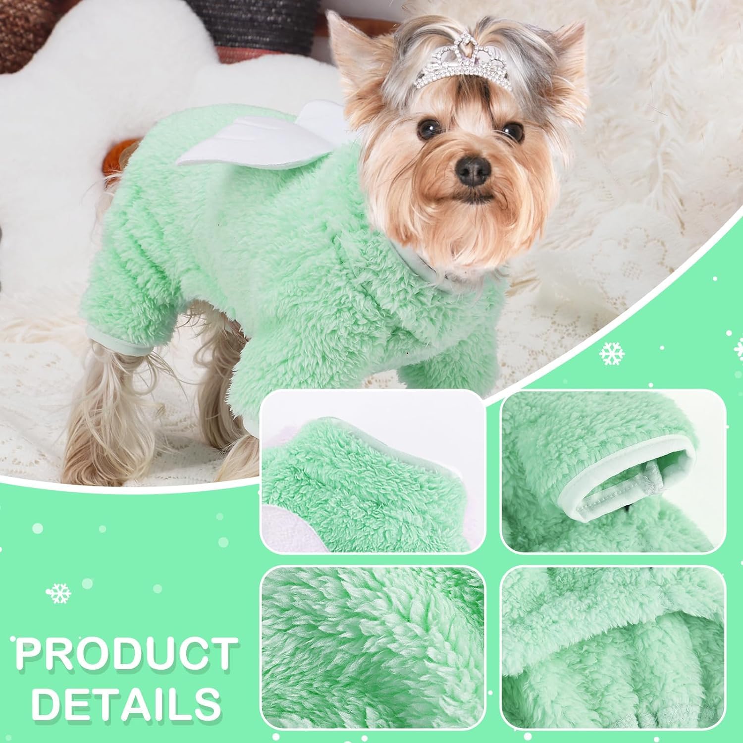 Small Dog Sweater - St. Patrick's Day Dog Pajamas Pjs 4-Legged Onesie Dog Sweaters for Small Dogs - Dog Clothes for Small Dogs - Pet Clothes Fleece Turtleneck Sweater for Dogs