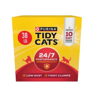 purina tidy cats clumping cat litter, 24/7 performance multi cat litter - 38 lb. box