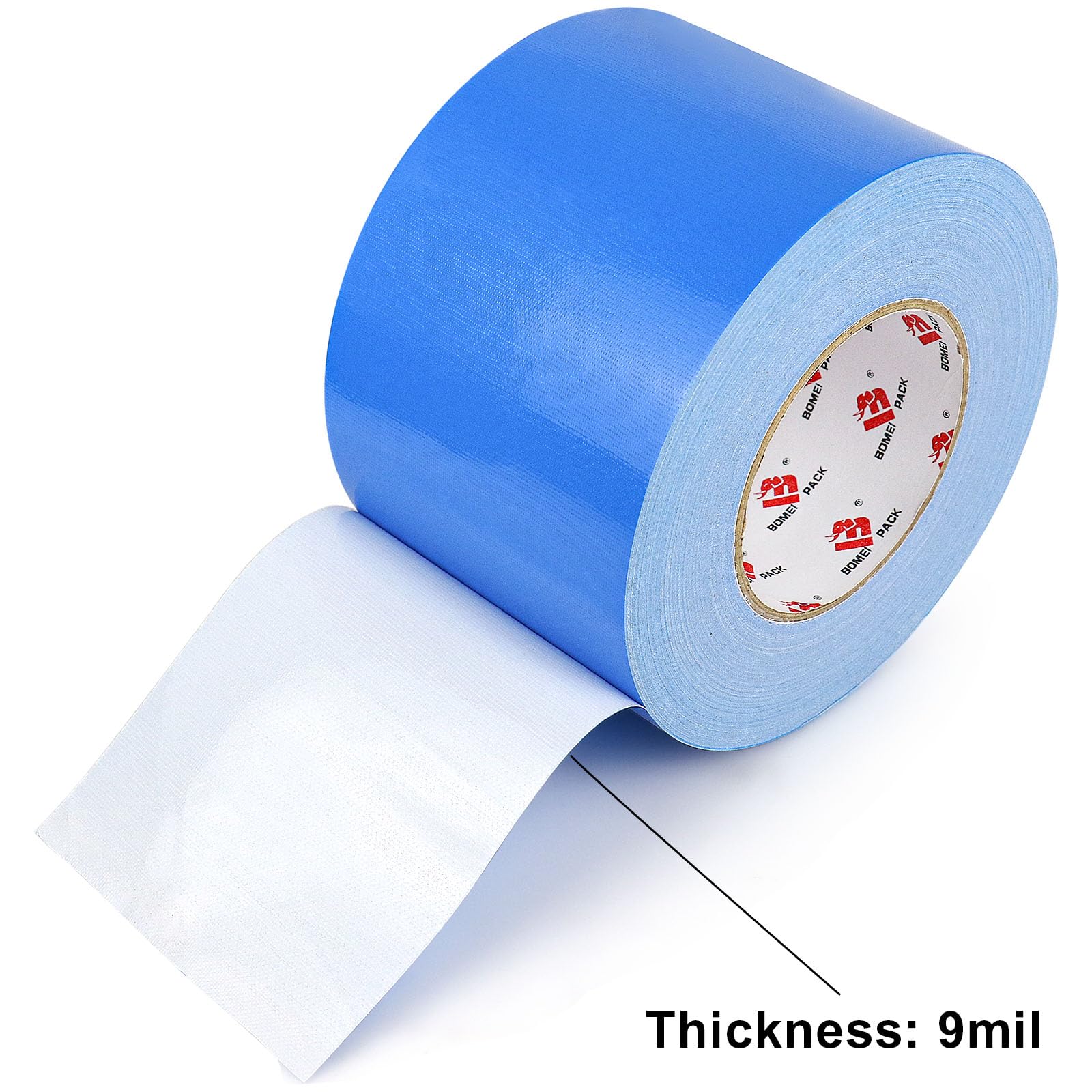 BOMEI PACK 4 Inches Blue Duct Tape,Wide Roll,9 Mil Heavy Duty Colored Duct Tape,4 Inch x 60 Yards,Strong,Flexible,All Weather and Tear by Hand,Residue Free for Home Art Craft Repairs