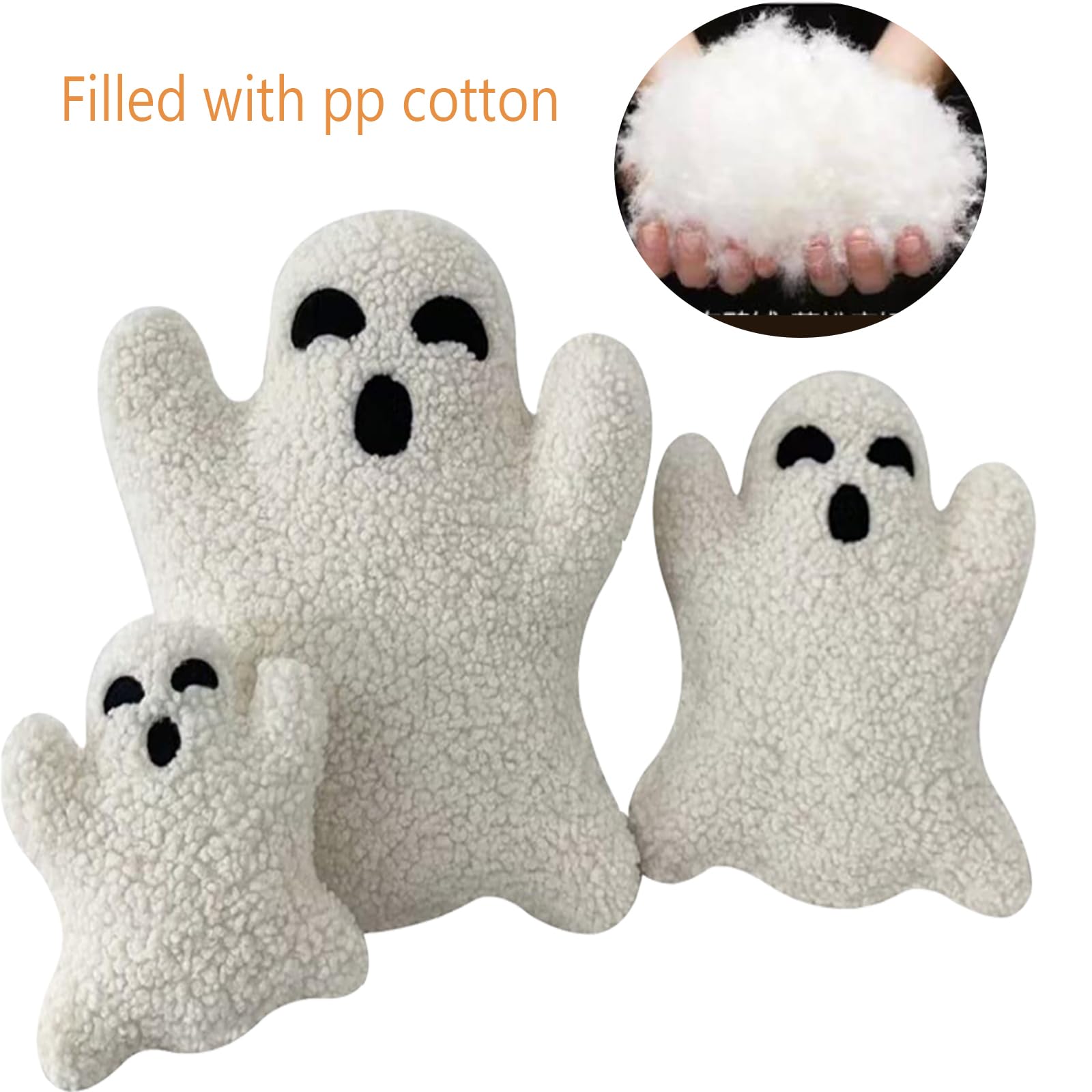 PTAEXCEL Ghost Pillow, Cute Ghost Plush Ghost Shaped Pillow, Ghost Decorative Throw Pillow, Ghost Spooky Pillows, Ghost Stuffed Animal for Sofa Bed Holiday Party Children Gift.