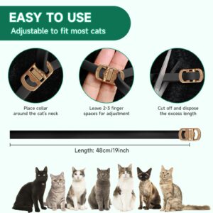 4 Pack Flea Collar for Cats, Cat Flea and Tick Treatment, 8 Months Protection Flea and Tick Prevention for Cats, Waterproof Cat Flea Collar, Adjustable Cat Flea and Tick Collar for Cats Kittens, Black