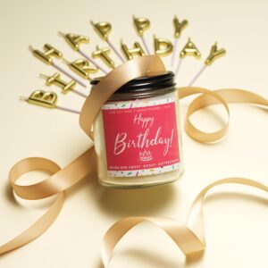 Birthday Candles, Birthday Gifts, Happy Birthday Candle Gifts for Women, Unique Sister Birthday Gifts, Vanilla Sugar Birthday Cake Scent Candles Gift Ideas for Women, Girls, Her, Mom, Best Friend, 7oz