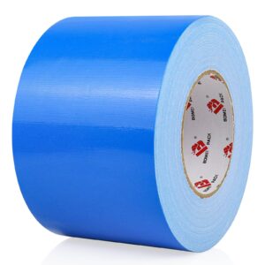 bomei pack 4 inches blue duct tape,wide roll,9 mil heavy duty colored duct tape,4 inch x 60 yards,strong,flexible,all weather and tear by hand,residue free for home art craft repairs